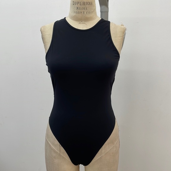 Zara | Tops | Zara Nylon And Mesh Criss Cross Back Bodysuit | Poshmark